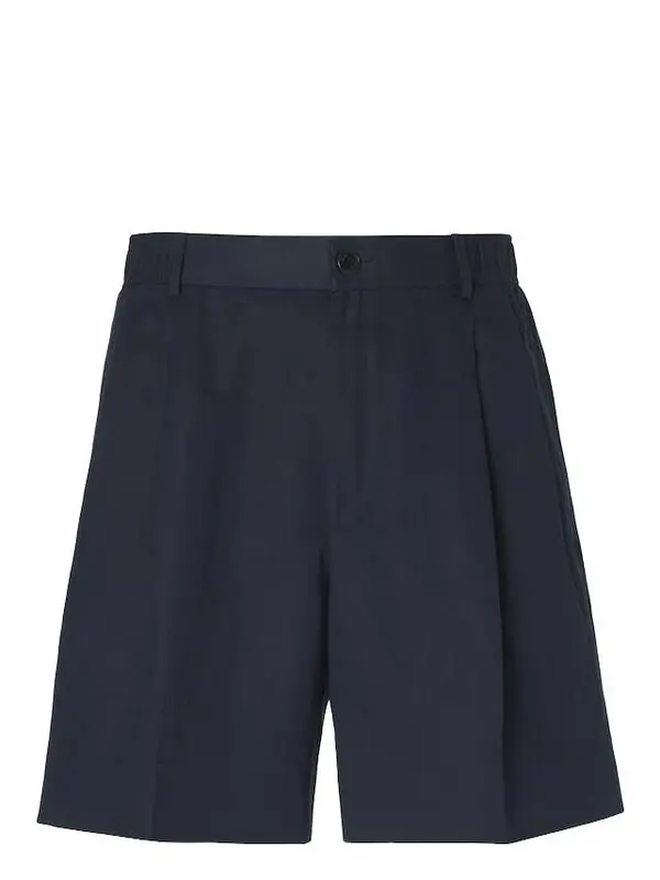 Brioni Linen And Cotton Shorts - Blue
