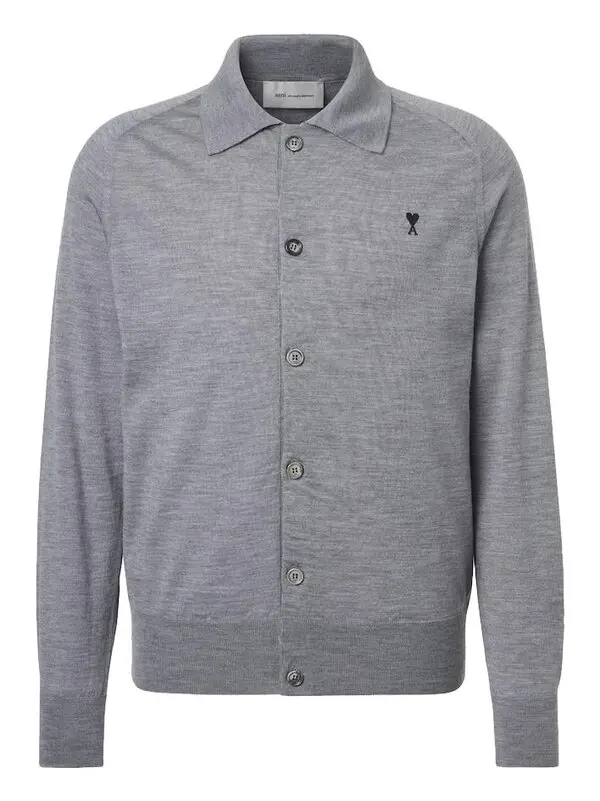 Ami Wool Cardigan - Grey