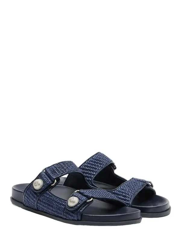 JIMMY CHOO Fayence Raffia-effect Sandals - Blue