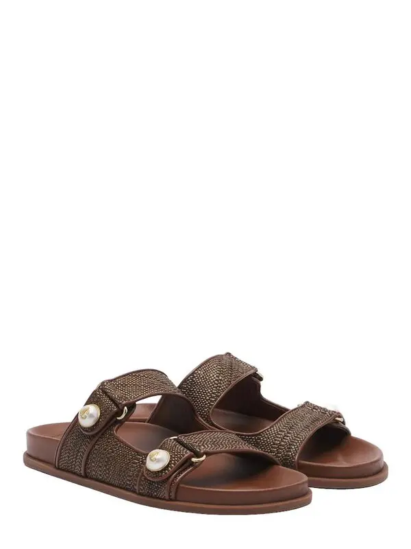 JIMMY CHOO Fayence Raffia-effect Sandals - Brown