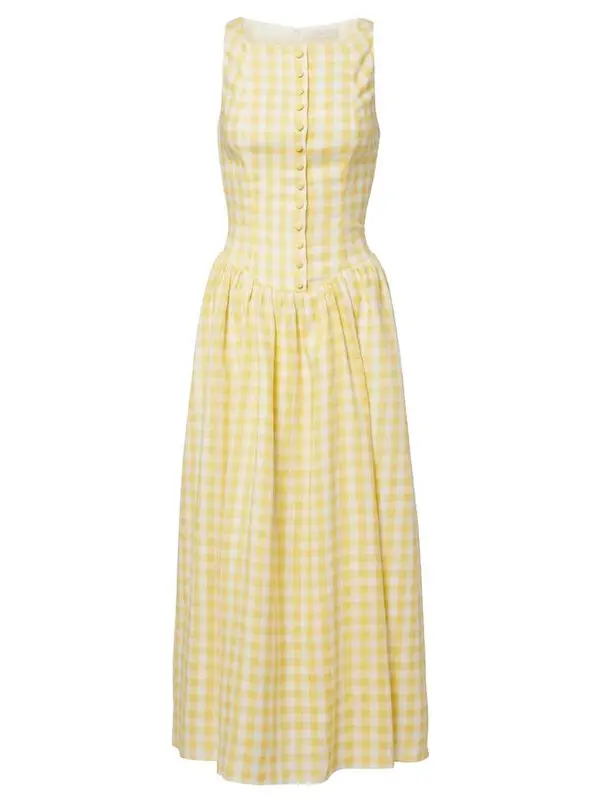 Faithfull The Brand Fortia Linen Midi Dress - Yellow