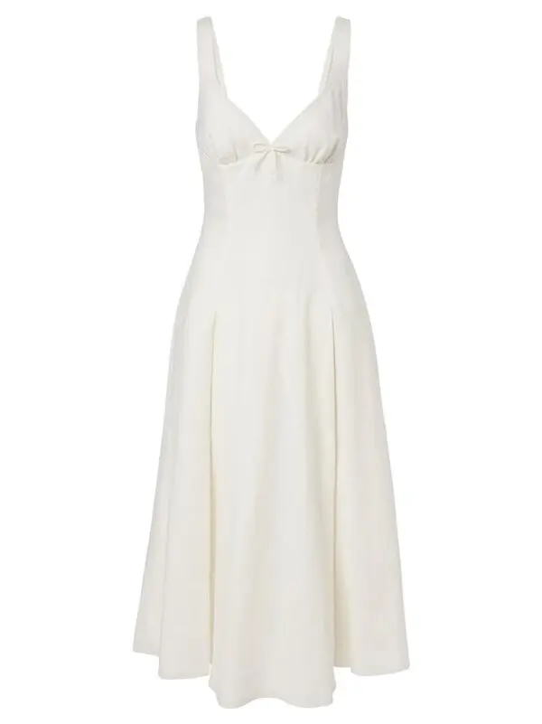 Faithfull The Brand Adalee Linen Midi Dress - White