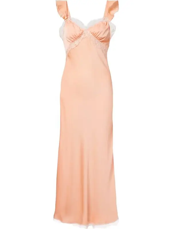 Faithfull The Brand Sella Lace-trimmed Satin Maxi Dress - Pink