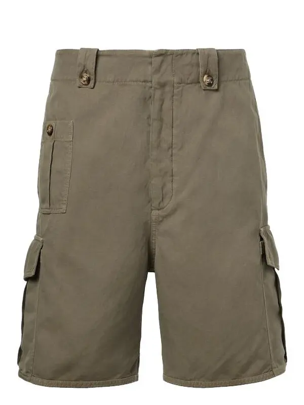 Brunello Cucinelli Cotton And Linen Cargo Shorts - Green