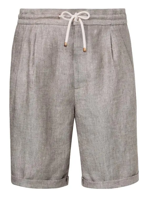 Brunello Cucinelli Linen Shorts - Grey