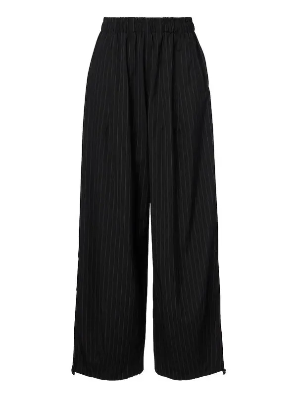 THE FRANKIE SHOP Oakdale Pinstripe Wide-leg Pants - Black