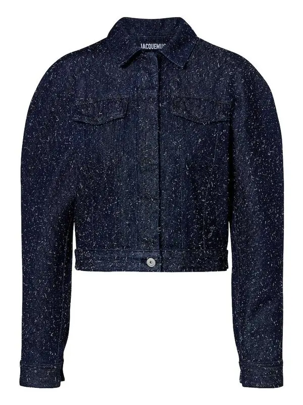 Jacquemus Ovalo De-nîmes Embroidered Denim Jacket - Blue