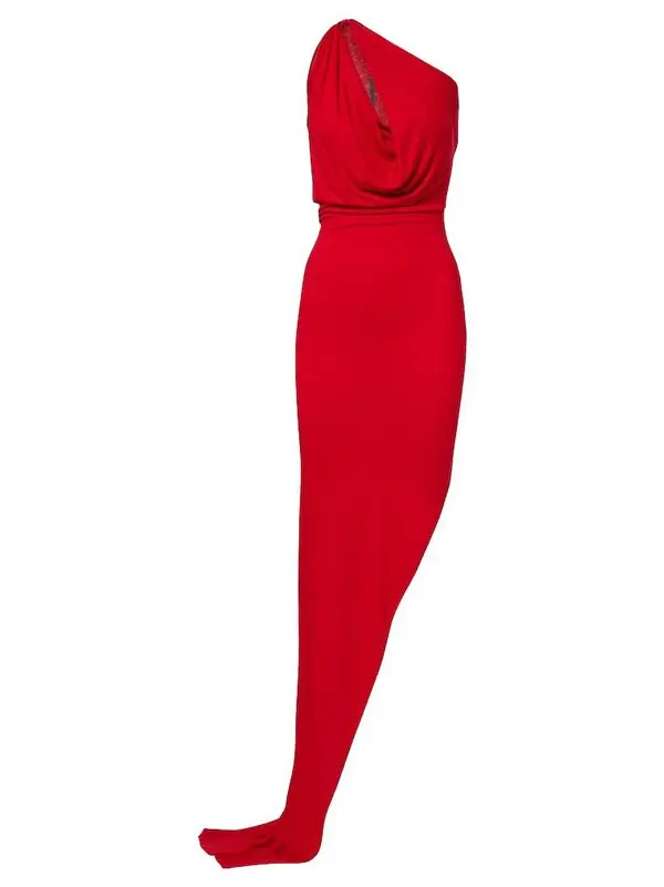 Rick Owens Aaliyah One-shoulder Sheer Gown - Red