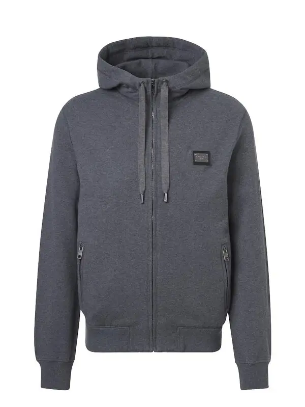 Dolce & Gabbana Cotton Jersey Hoodie - Grey