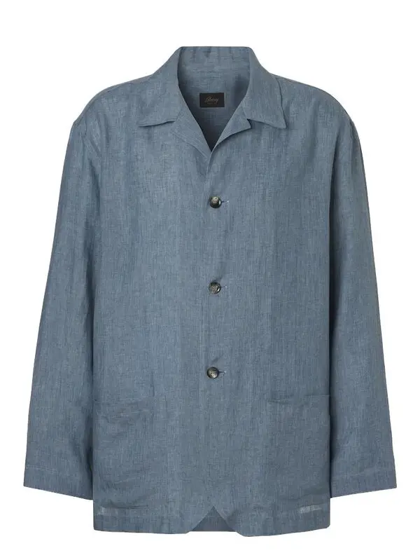 Brioni Linen Overshirt - Blue
