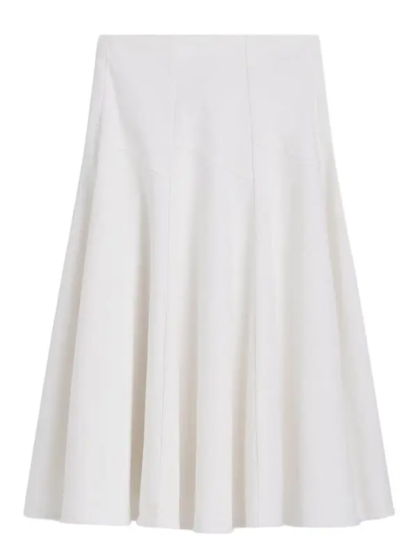 Scanlan Theodore Denim Panel Midi Skirt - White