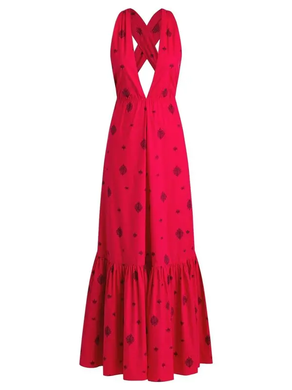 Scanlan Theodore Parachute Foulard Halter Maxi Dress - Ruby.black