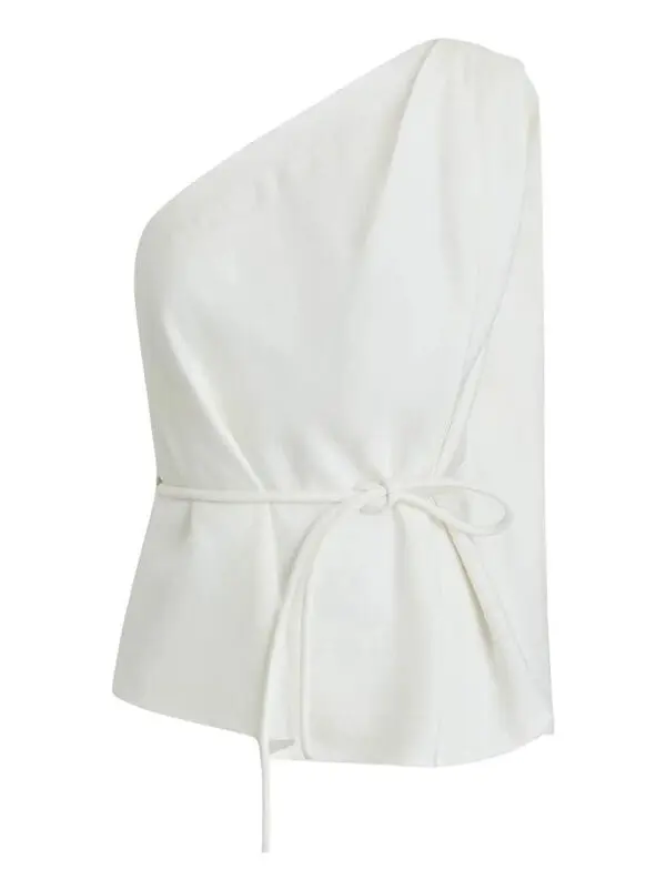 Scanlan Theodore One-shoulder Linen Top - White