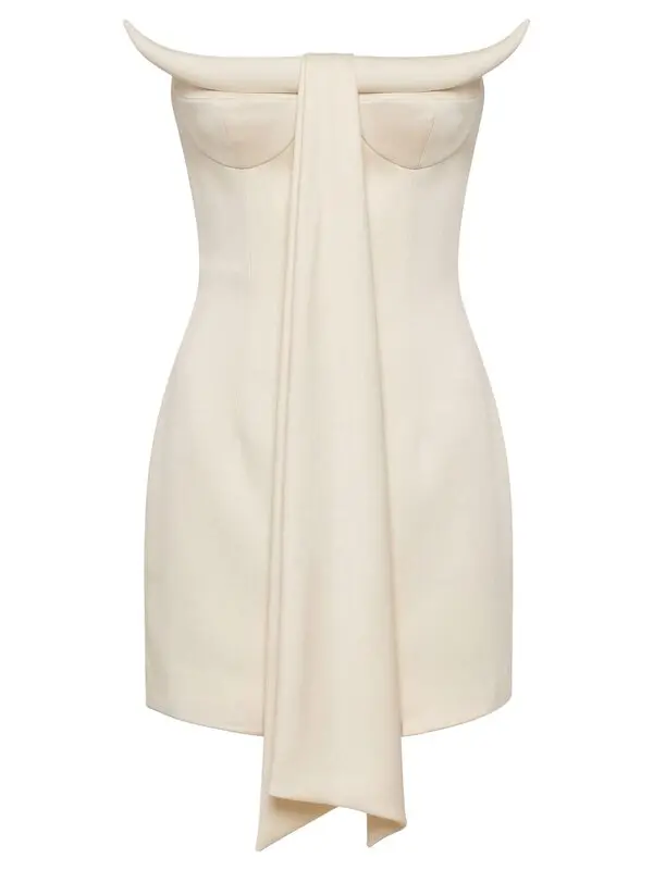 Aiste Hong Horn Mini Dress - Cream