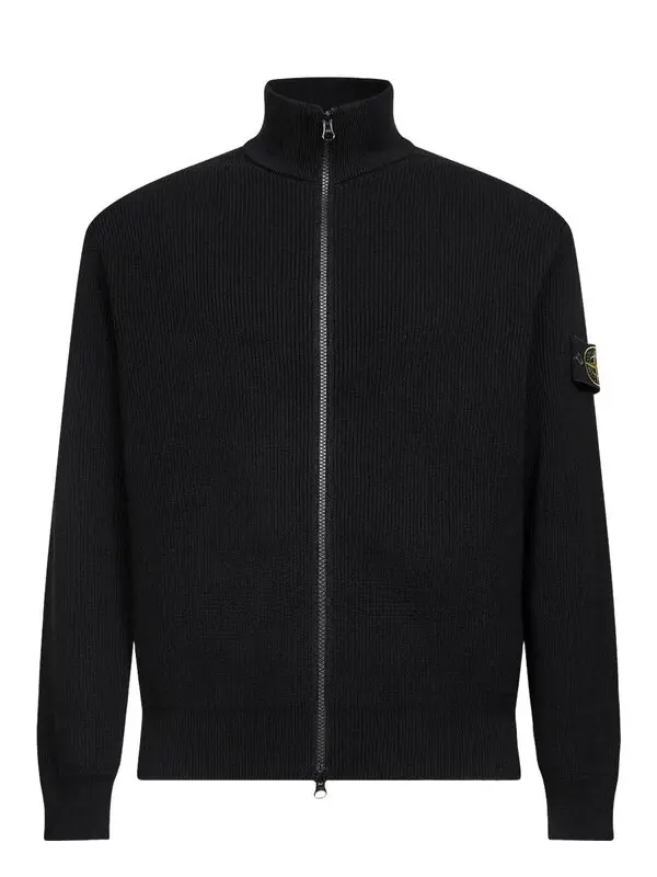 Stone Island Full Zip Cardigan - Black