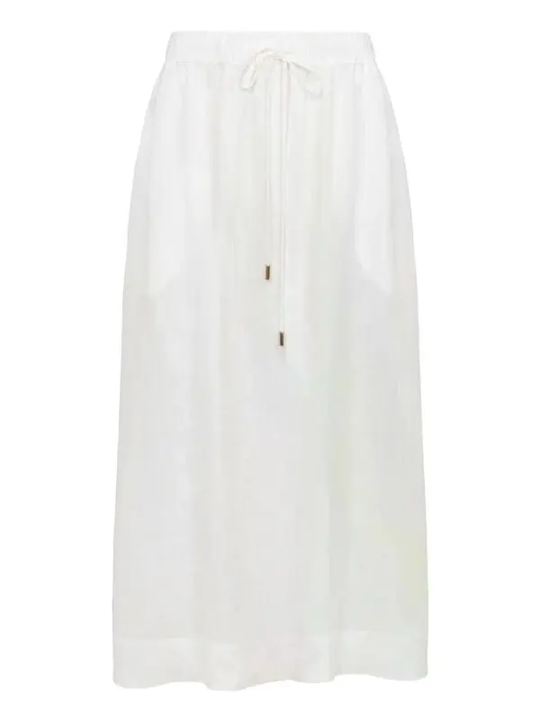LENNY NIEMEYER Elasticated Drawstring Midi Skirt - White