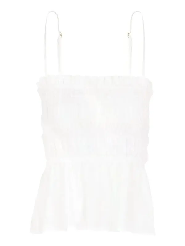 LENNY NIEMEYER Ruched Linen Blouse - White