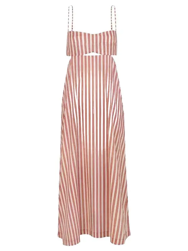 LENNY NIEMEYER Cut-out Striped Midi Dress - White