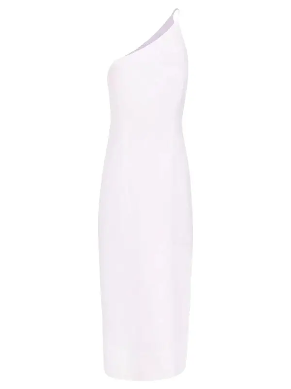 LENNY NIEMEYER One-shoulder Linen Midi Dress - White
