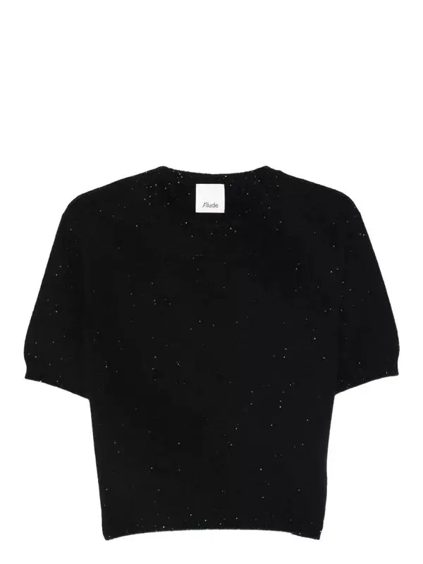 ALLUDE Round-neck T-shirt - Black