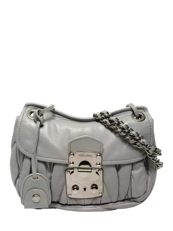 Miu Miu 2000-2010s Logo-detail Shoulder Bag - Grey
