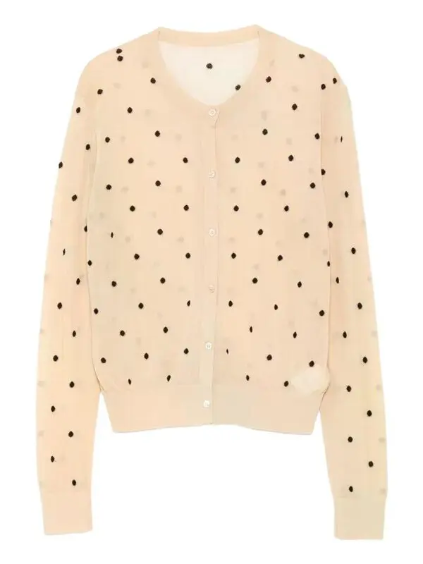 JNBY Polka Dot Cropped Cardigan - Neutrals