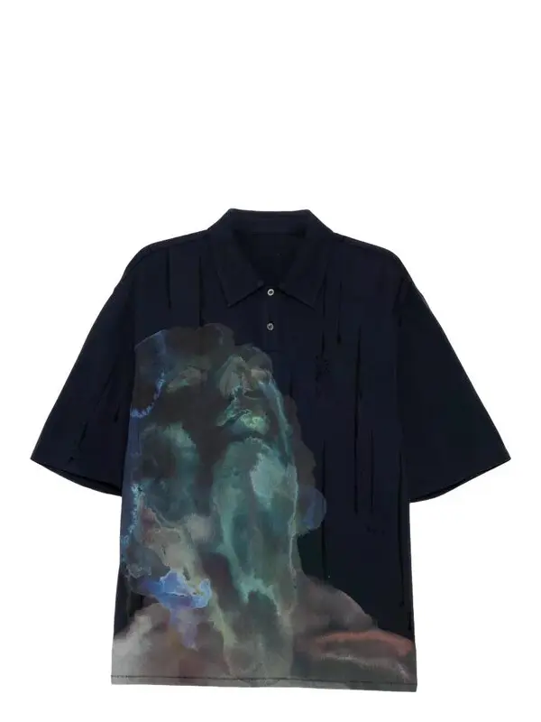 CROQUIS Graphic-print Polo Shirt - Blue