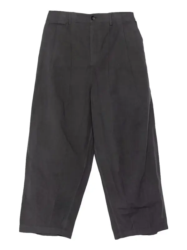 CROQUIS Tapered Trousers With Drawstring - Grey