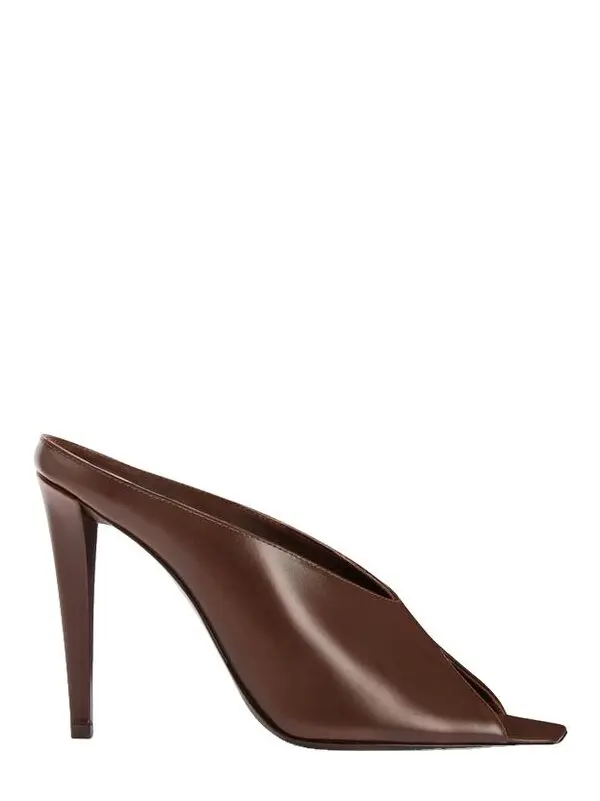 GIUSEPPE ZANOTTI Leather Sabot Sandals - Brown