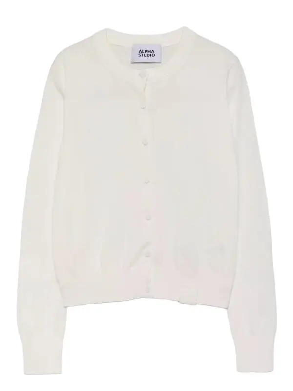Alpha Studio Buttoned Cardigan - White