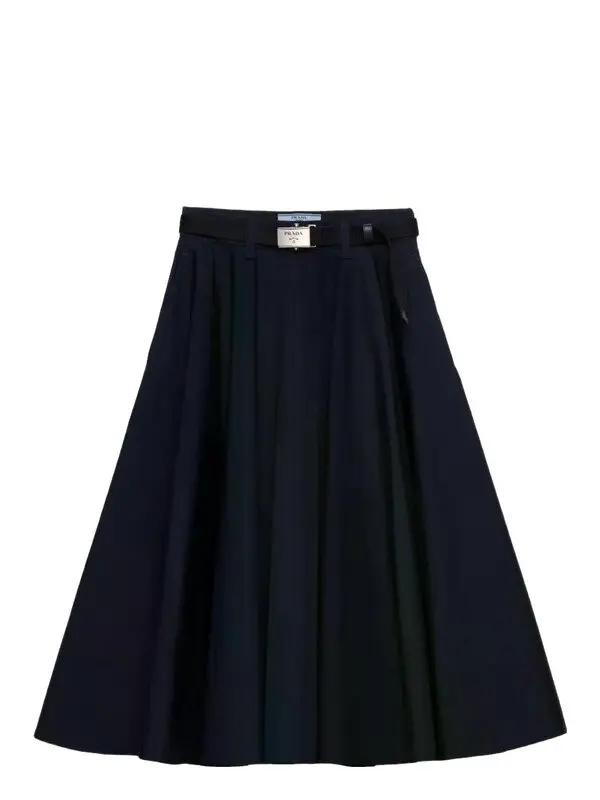 Prada Poplin Midi-skirt - Blue