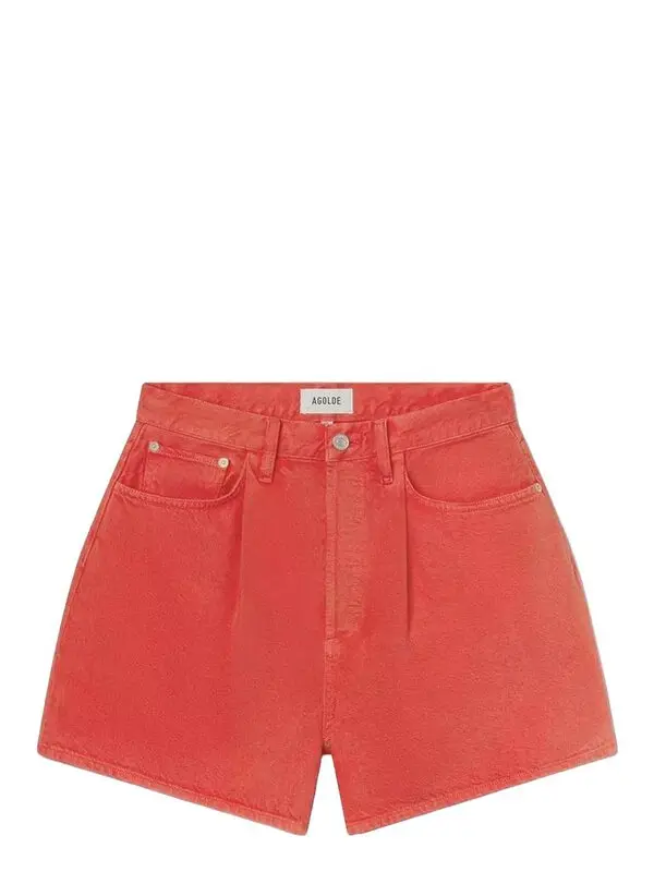 AGOLDE Rhoda Pleated Shorts - Red