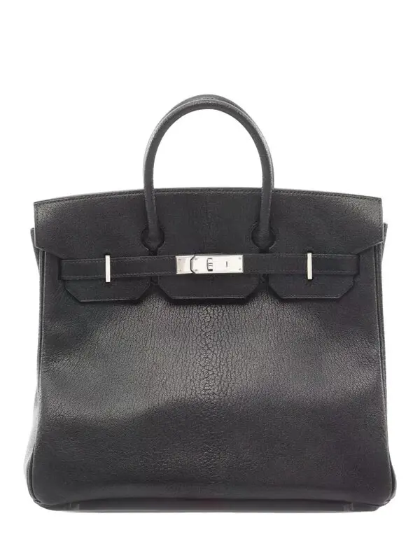 Hermès 2009 Chevre Haut À Courroies 32 Handbag - Black
