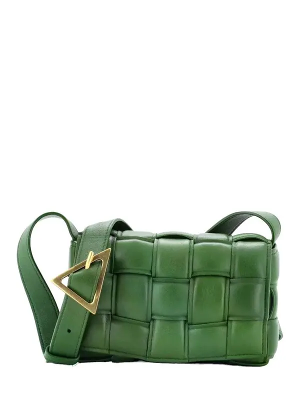Bottega Veneta Cassette Padded Maxi Intrecciato Small Crossbody Bag - Green