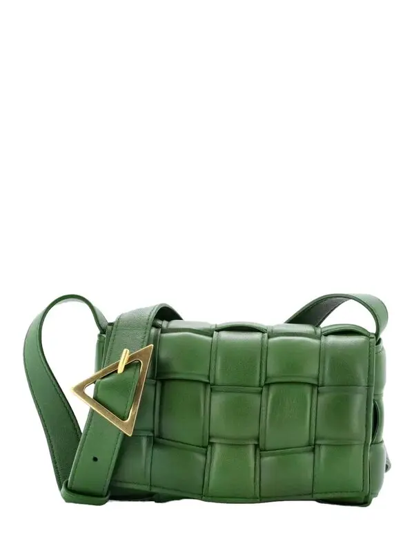 Bottega Veneta Cassette Padded Maxi Intrecciato Small Crossbody Bag - Green