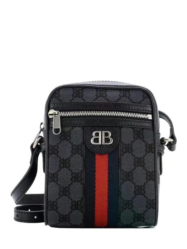 Balenciaga X Gucci Hacker Project Bb Canvas Messenger Bag - Black