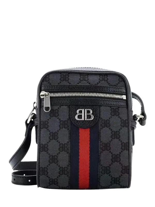 Balenciaga X Gucci Hacker Project Bb Canvas Messenger Bag - Black