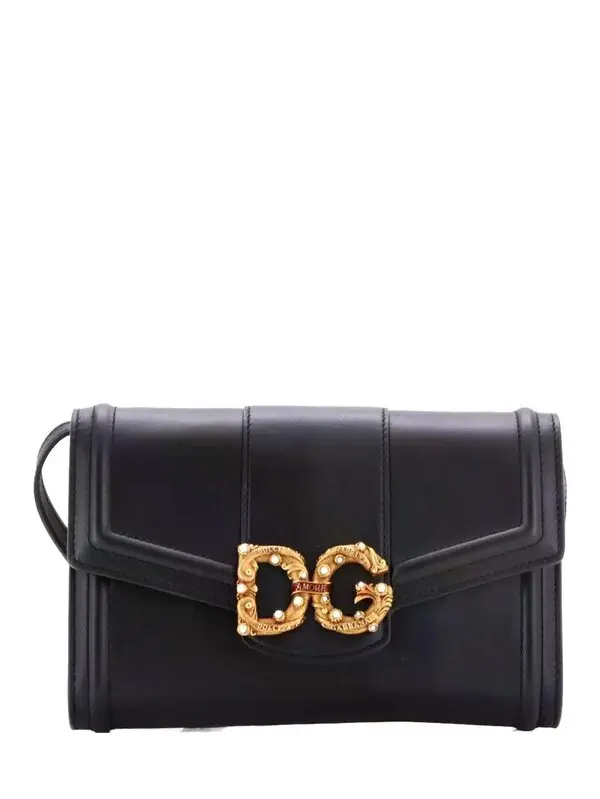 Dolce & Gabbana Dg Amore Leather Clutch - Black