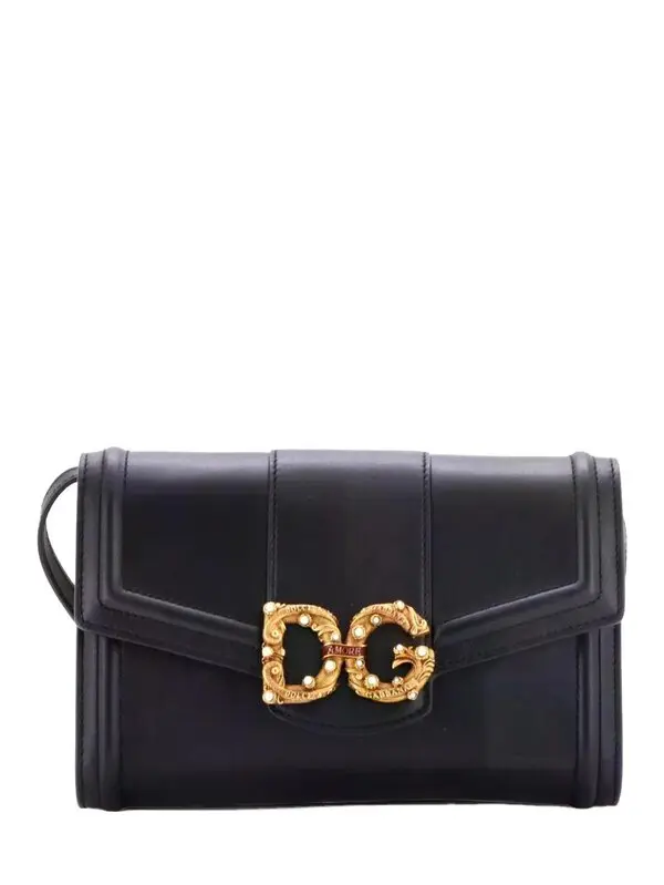 Dolce & Gabbana Dg Amore Leather Clutch - Black