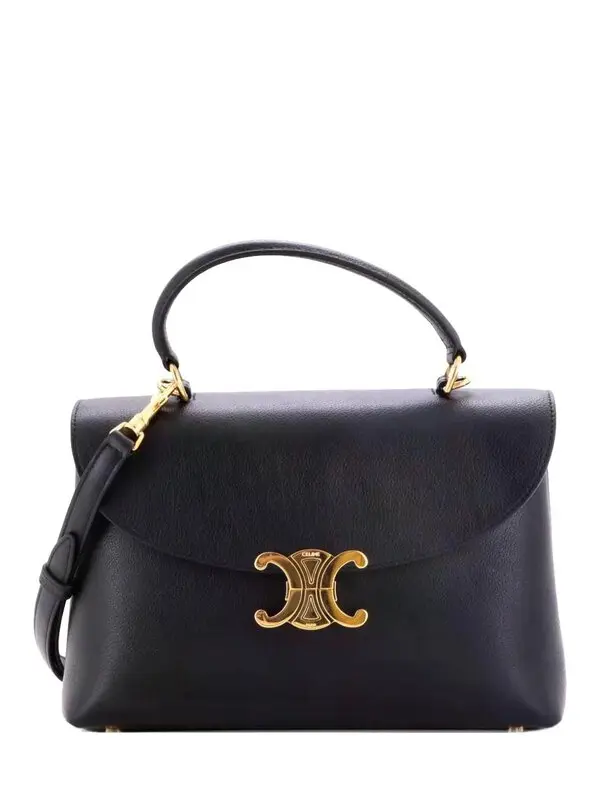 Celine Nino Top Handle Leather Satchel - Black