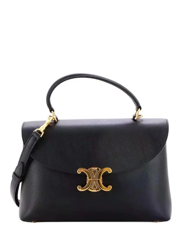 Celine Nino Top Handle Leather Satchel - Black