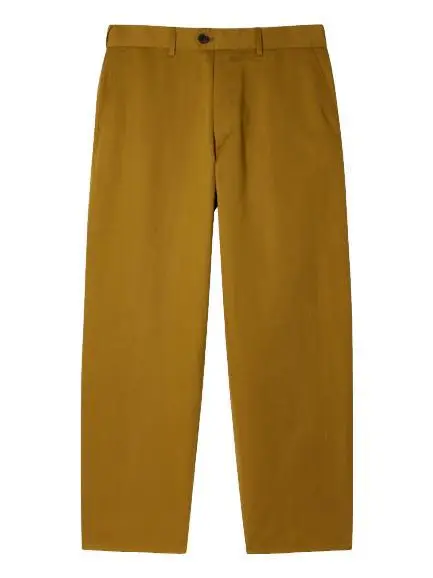 Paul Smith Relaxed-fit Khaki Cotton-linen Chinos - Brown