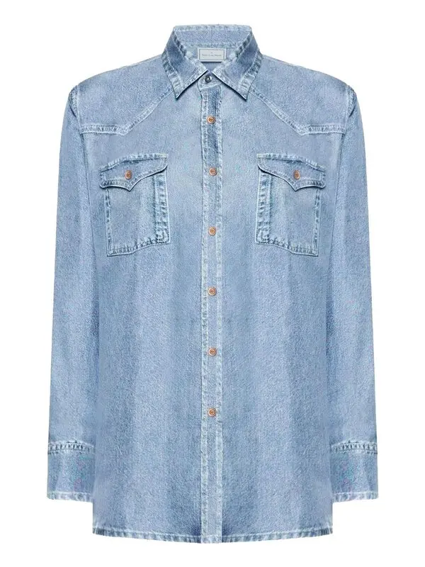 PIERRE-LOUIS MASCIA Silk Shirt - Sky Blue