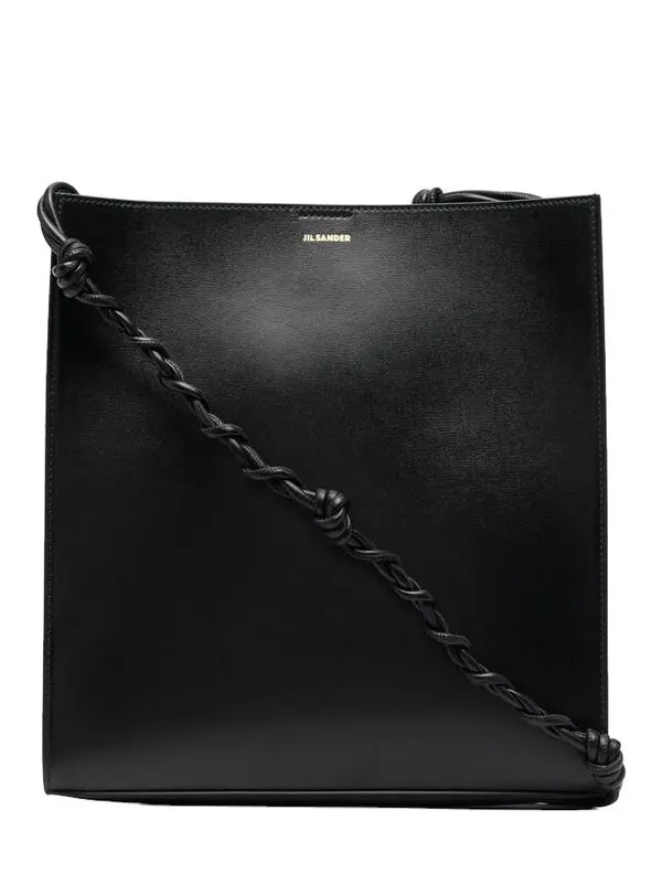 JIL SANDER Medium Leather Tangle Shoulder Bag - Black