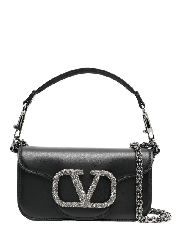 Valentino Garavani Locò Small Leather Shoulder Bag - Black