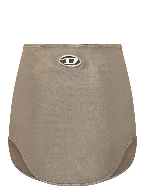 DIESEL® Cotton Blend Mini Skirt - Gold