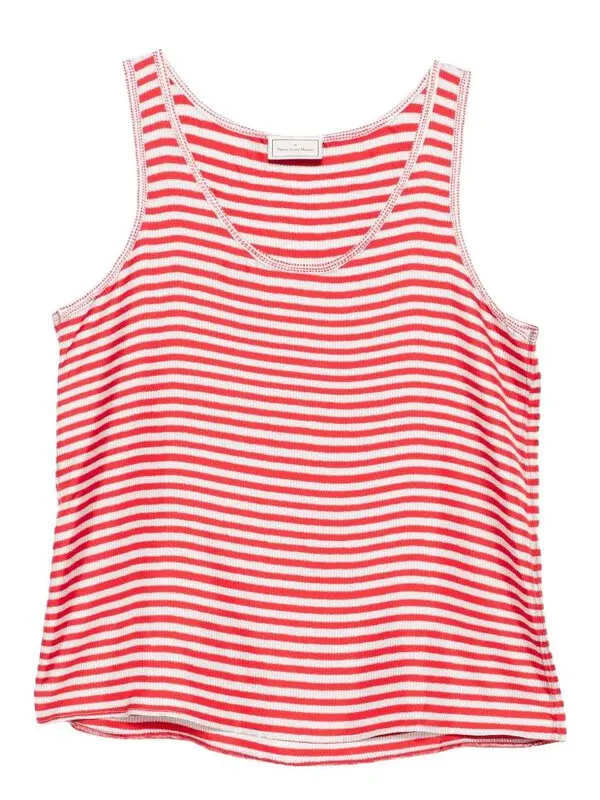 PIERRE-LOUIS MASCIA Striped Silk Top - Red