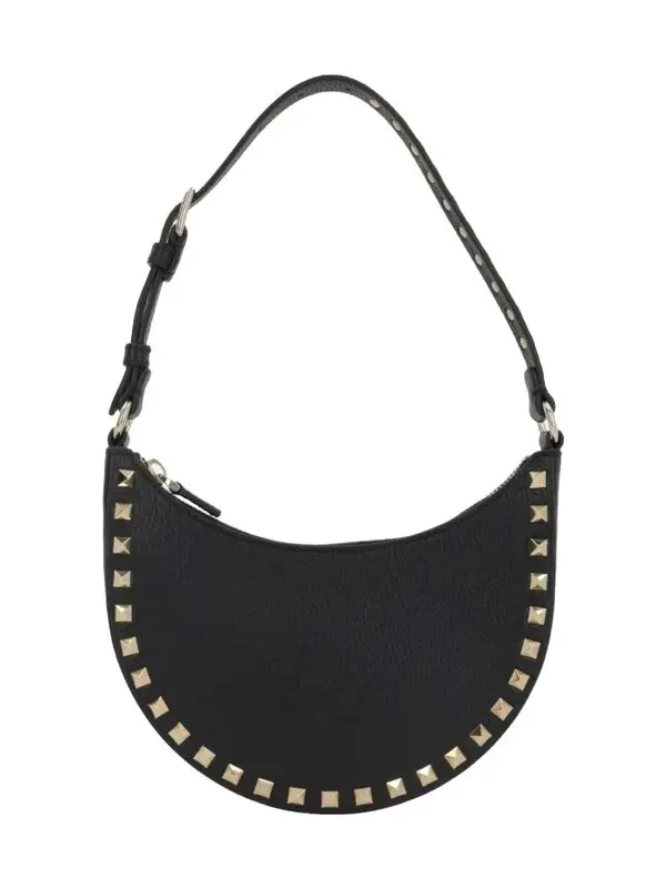 Valentino Garavani Hobo Rockstud Leather Mini Bag - Black