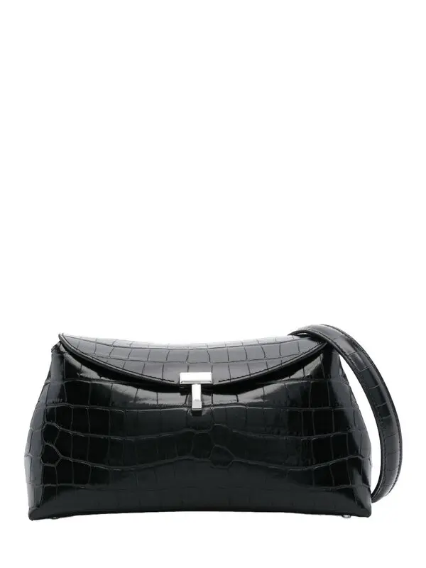 TOTEME T-lock Leather Clutch - Black