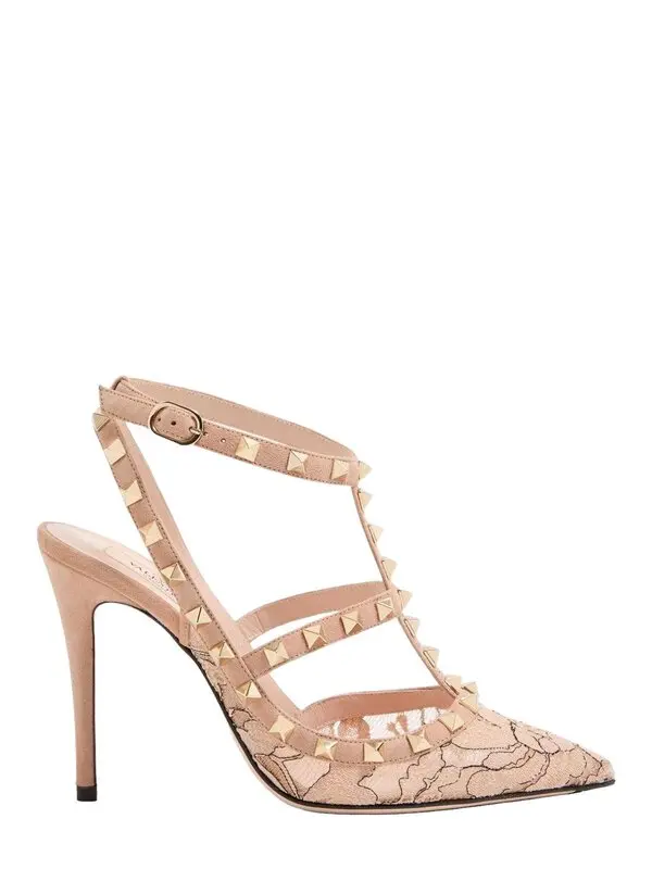 Valentino Garavani Rockstud Lace Pumps - Pink